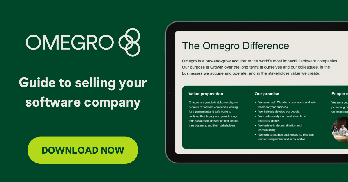 Guide to selling your software company (FR) - Omegro